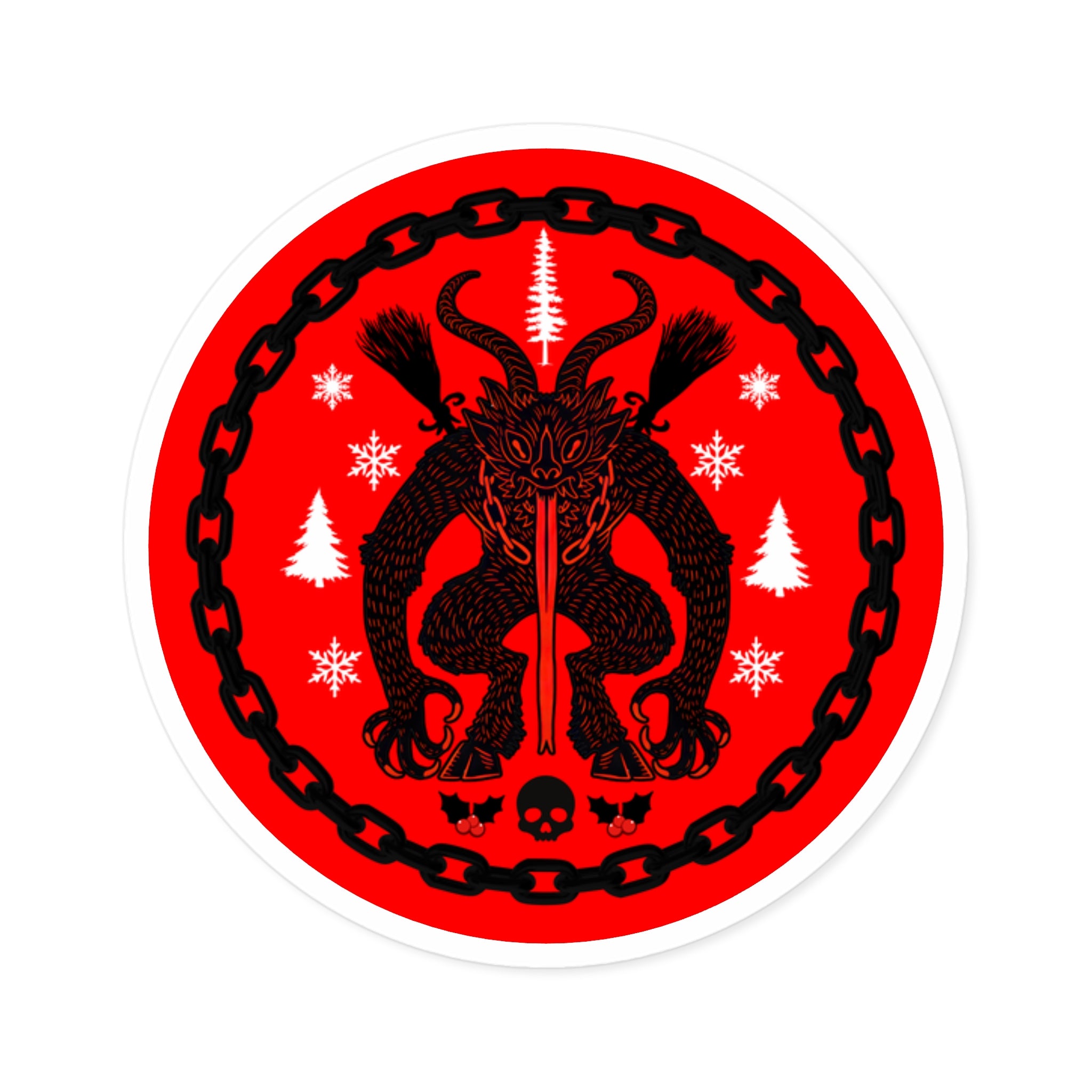 Naughty Bastard Krampus Round Stickers, Indoor\Outdoor – La Völva Creations